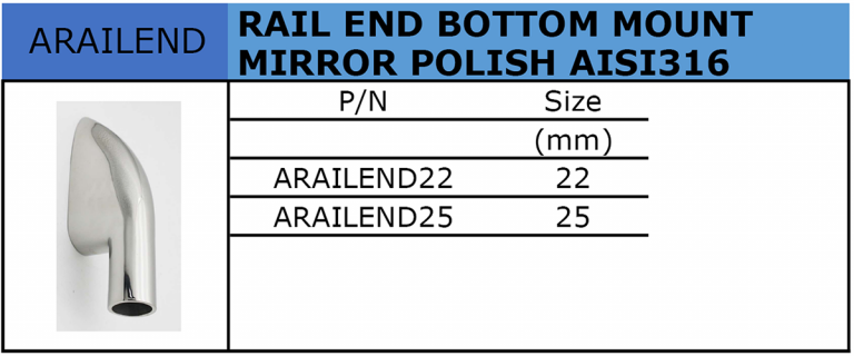 RAIL END BOTTOM MOUNT - HITONG Rigging hardware